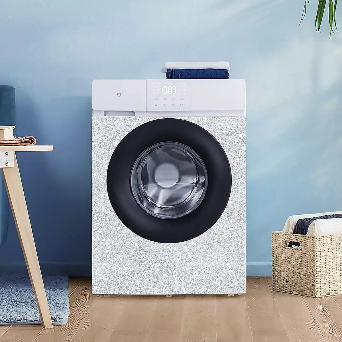 Kitico Glitter Silver Wallpaper Silver Contact Paper Silver Creative Covering Peel and Stick Wallpaper Removable Self Adhesive Paper DIY Vinyl Roll 17.7"x78.7"