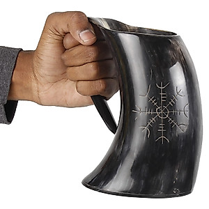 Father's Day Gifts Premium Original Viking Drinking Horn Mug Premium Viking Beer Tankard | Ideal for Beer Lovers-Wine-Mead & Ale | Nordic Inspired Drinking Mug