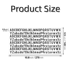 2080 Pieces 10 Sheets Letter Stickers, self-Adhesive Vinyl Waterproof Mailbox Stickers, Mailbox, Windows, Doors, Signs, Address, Enterprise (0.5 inch) (Black no Numbers)