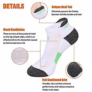 Heatuff Women's 12 Pairs Performance Athletic Ankle Socks Low Cut Cushioned Sock with Heel Tab