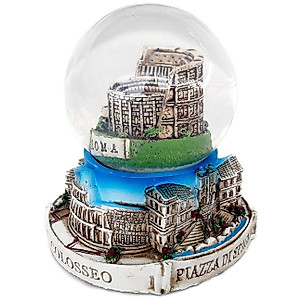 New Italiano Souvenir Snowdome Italy Snowglobe Rome Colosseum Italia 9.5cm