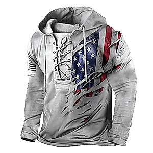 Vintage Sweatshirt Hunting Clothes for Men Casual Y2k Lace Up Long Sleeve Hoodies Streetwear Big and Tall Vintage Sweatshirt Pullover Camo Hoodie Men(B-White,XXL)