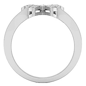 Dazzlingrock Collection 0.10 Carat (ctw) 10K Round White Diamond Right Hand Butterfly Ring 1/10 CT, White Gold, Size 6