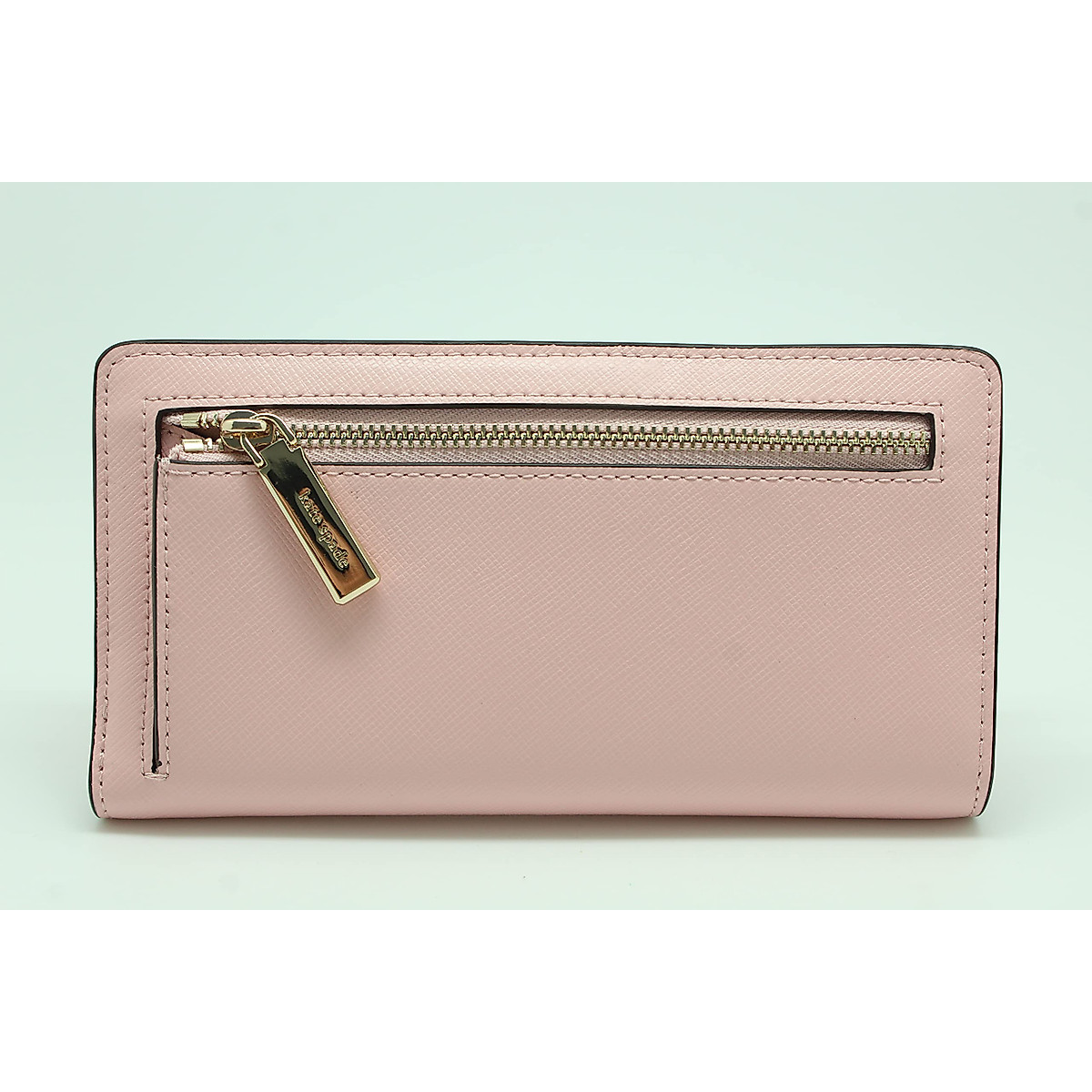 Kate Spade New York Staci Saffiano Leather Large Slim Bifold Wallet Light Crepe