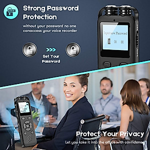 Aomago 32GB Digital Voice Recorder for Lectures Meetings - A36 Audio Recorder with Playback Support External Microphone and Line in Recording 1536Kbps Recording Dictaphone