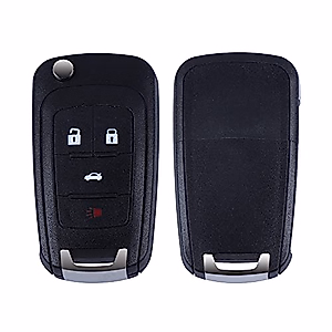 Replacement Folding Keyless Entry Flip Car Key Fob fits for 2010-2016 Buick Lacrosse Regal Verano 2010-2017 Chevy Camaro Equinox Sonic Malibu Cruze (OHT01060512 4btn) Set of 2