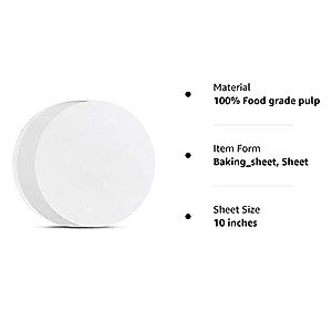 8 Inch Parchment Paper Rounds, Set of 200, Non Stick Baking Parchment Circles, Cake Parchment Rounds for Cake Pan, Springform Pan, Tortilla Press and so on（4.5/5.5/6/7/9/10/12in Available）
