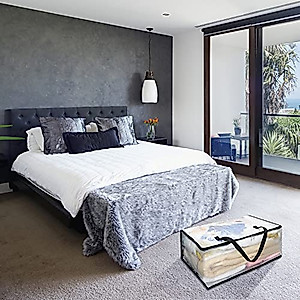 AMJ 3-Pack Clear Clothes Storage Bag with Reinforced Handle, Foldable Heavy-Duty Tote for Space Saving, Vinyl Storage Bag for Comforter, Blanket, Bedding, Duvet, Moving Totes (Clear)