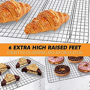 VNIMTI Baking Rack 2 Packs, Stainless Steel Cooling Racks, Wire Rack for Baking, Oven Safe Cookie Cooling Rack for Cooking, Roasting, Grilling, Drying, Fit Half Sheet Pan (16.5" * 12")