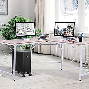 Computer Tower Stand, Adjustable Mobile CPU Stand with Rolling Caster Wheels, Premium PC Tower Stand Holder for Floor Carpet Gaming PC Case