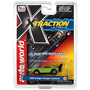 Auto World Xtraction R35 1969 Dodge Daytona Green HO Scale Slot Car