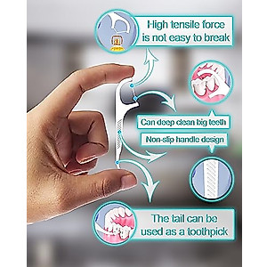 Portable Dental Floss Dispenser 2 Case,Holy Rose Portable Floss Picks Case with Adult Floss Sticks 80 Count,Flossers Toothpicks Case Perfect for Home,Travel Cleaning Teeth Oral Care Best Tool(Pink)