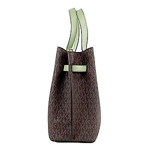 Michael Kors Emilia Lg Triple Compartment Signature Brown Mk Light Sage