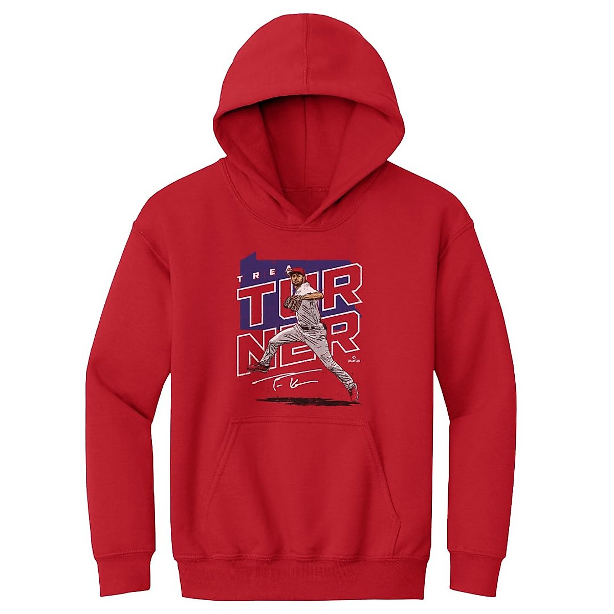 500 LEVEL Trea Turner Youth Sweatshirt (Youth Hoodie, Medium, Red) - Trea Turner Philadelphia Player Map WHT