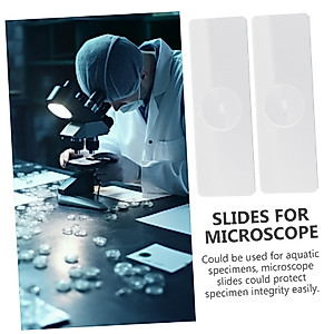 VINTORKY 50 Pcs Concave Slide Laboratory Glass Slides Microscope Slides Glass Plate Frosted