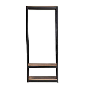 Baxton Studio Elton Modern and Contemporary Black Finished Metal 3-Shelf Free-Standing Closet Storage Organizer