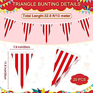 Circus Carnival Party Decoration Set Carnival Theme Banner Circus Red and White Striped Pennant Banner Flags and Carnival Theme Tablecover for Circus Carnival Party Suppliers and Favors