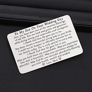 FOTAP Groom Wallet Cards To My Son on Your Wedding Day Wallet Card Wedding Gift Groom Gift From Parents (Son Wedding Wallet)