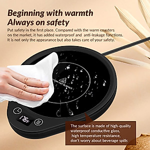 Mug Warmer, Upgrade Coffee Warmer & Cup Warmer for Desk with 3 Temperature Settings, More Hot Coffee Mug Warmer with Timer, 4H Auto Shut Off for Keep Best Flavor for Cocoa, Tea, Water, Milk, Black