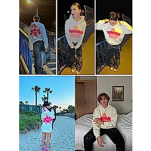 Aelfric Eden Mens Vintage Bone Printed Hoodie Sweatshirt Casual Oversized Long Sleeve Streetwear Hiphop Hooded Pullover