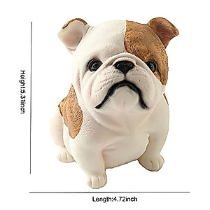 ZUOLUO Bulldog Sculpture Decor,Bulldog Garden Statue Outdoor Figurine Realistic Lifelike Resin English British Bulldog Crafts Collectibles Dog Lover Gift Patio Lawn Courtyard Ornament Home Decoration…