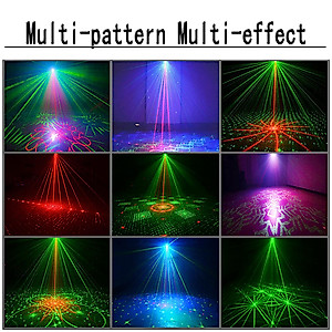Party Lights Disco Lights,Sound Activated Strobe Light with Remote Control Stage Lights,DJ Lights Various Patterns Projector Effect for Bar Club Birthday Parties Christmas Holiday Party Decorations