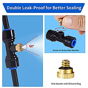 Aomedeelf 82FT Misters for Outside Patio,Outdoor Misting System for Patio,Patio Misters for Cooling Outdoor, 21 Mist Nozzles+3/4" Brass Adapter,Water Mister Outdoor,Outdoor Misters for Patio Garden
