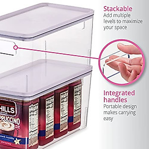 Rosanna Pansino x iDesign Recycled Plastic Kitchen Storage Bins, Includes 1 Large Bin with Lid and 4 Small Bins, Multicolored Bins/Marshmallow Lid, 6” x 12” x 6”