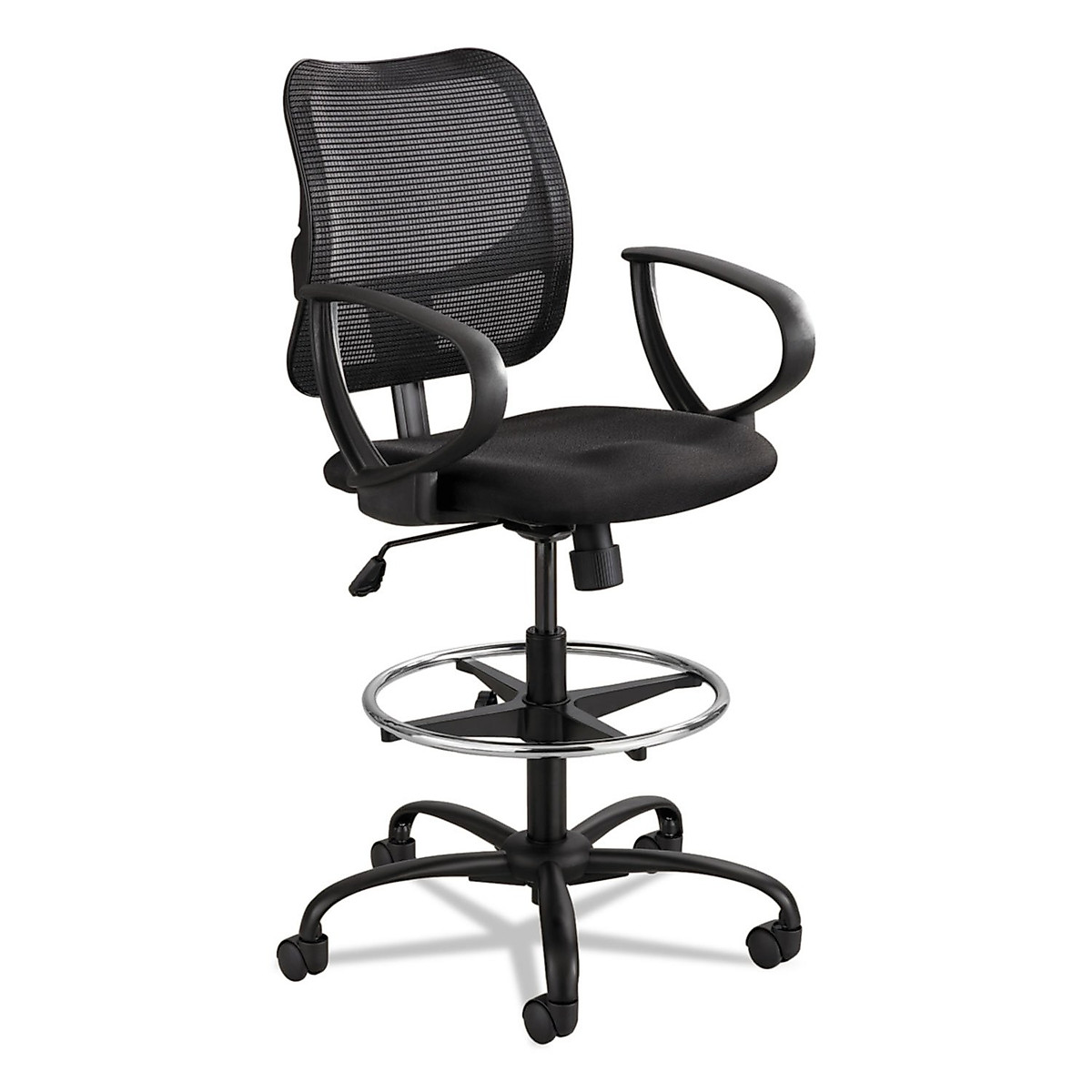Safco Products Vue Mesh Extended-Height Chair 3395BL, Ergonomic, Breathable Mesh Back, Black, mid-Back