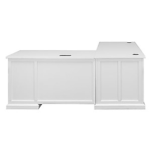Modern Wood L-Desk & Return Writing Table & Return Office White