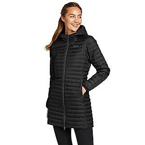 Eddie Bauer Women's Microlight Traveler Down Parka, Black, Large
