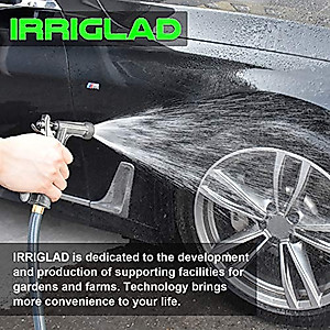 IRRIGLAD Hose Nozzles 2 Pack with More Durable 304 Stainless Steel Flexible Grey Pistol Water Sprayers for Garden Watering