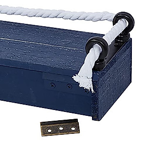 Deco 79 Wood 3 Shelves Wall Shelf with Knotted Rope, Set of 3 32", 25", 17"W, Blue