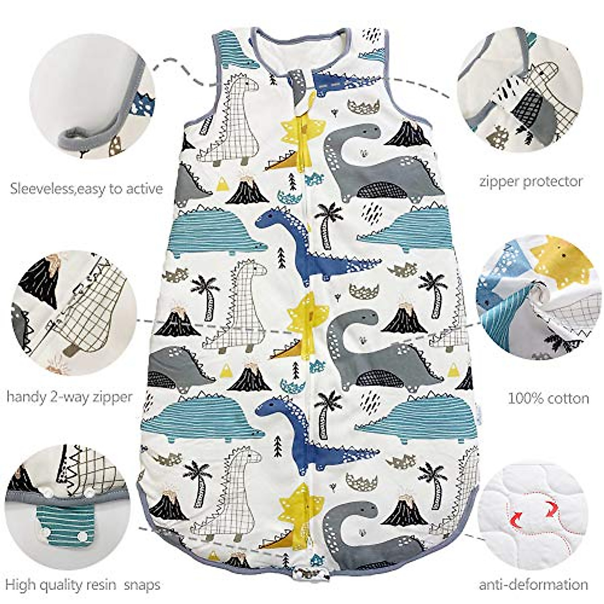Anfirish Baby Sleep Sack- Sleep Bag,2.5 TOG,Wearable Blanket,100% Cotton,Quilted Winter Model,3-12 Months. 29.5"