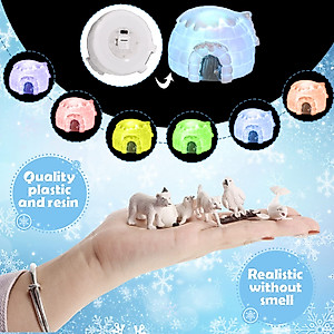 Harrycle 12 Pcs Polar Animals Figurines with Igloo - Realistic Arctic Miniature Figures Playset for Birthday, Baby Shower & Christmas Decorations