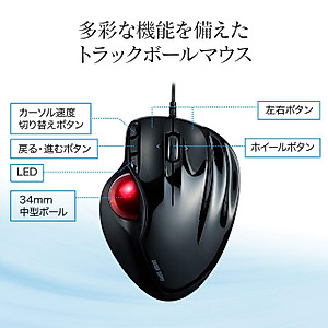 Wired Laser Trackball, Black MA-TB44BKN
