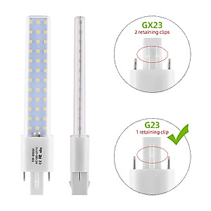 Lidesheng G23 LED Light Bulb 6W Plug and Play Replacement 13W CFL LED Stick PL Bulb G23-2 Pin Base, 360° Beam Angle Cool White 6000K, Driven by 100-277V and CFL Ballast, 2 Pack (G23 6W, Cool White)