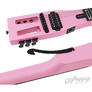 Anygig Electric Guitar Practice Portable Travel 82CM 1.6KG Pink Matte 25.5" Full Scale with Gigbag Right Handed