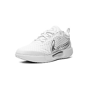 Nike Womens WMNS Zoom Court Pro HC DH0990 101 White/Metallic Silver - Size 8W