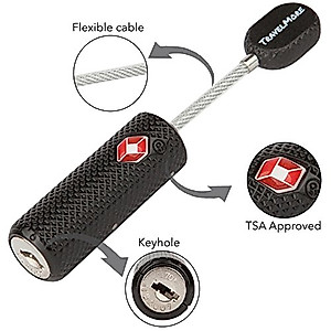 4 Pack TSA Approved Luggage Locks with Keys for Travel – Flexible Ultra Secure Mini Key Padlock & Metal Zinc Alloy Material – Black