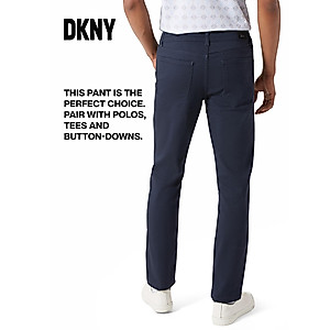 DKNY Mens Pants - Slim Fit Business Casual Pants for Men | Ultra Soft Mens Chino Stretch Work Pant | Everyday Casual Slacks Navy