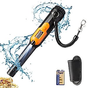 Metal Detector Pinpointer with LCD Display, IP68 Full Waterproof Pin Pointer Wand, 3 Modes Handheld Pinpointing Finder Probe Treasure Hunting with Belt Holster for Adults and Kids, A Battery Included