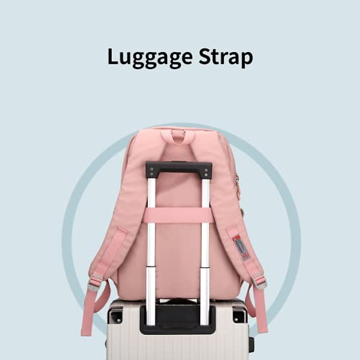 Aesthetic Laptop Backpack Kawaii Backpack Back to School Anti Theft Slim Durable Backpack with Large Capacity (Pink)