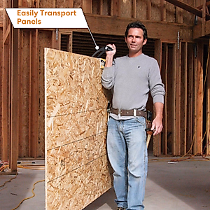 Panel Carrier, Plywood Lifting Tool, Drywall Carrying Tool - Save Effort Wear Resistant Plywood Carriers Tool for Wood, Synthetic Cement Board with 0 to 1-inch Grip Range (1 Pack-Max to 3/4 inch)