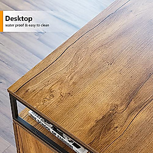 CubiCubi Computer Desk with Drawers, 47 Inch Home Office Desk, Study Writing Table, Modern Office Desk, Fir