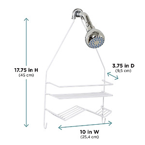 Zenna Home Zenna HomeOver The Shower 2 ShelvesWhite Over-The-Showerhead Caddy, 2 Shelves, White