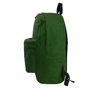 K-Cliffs Basic Backpack Classic Simple School Book Bag Student Daily Daypack 18 Inch (Green)