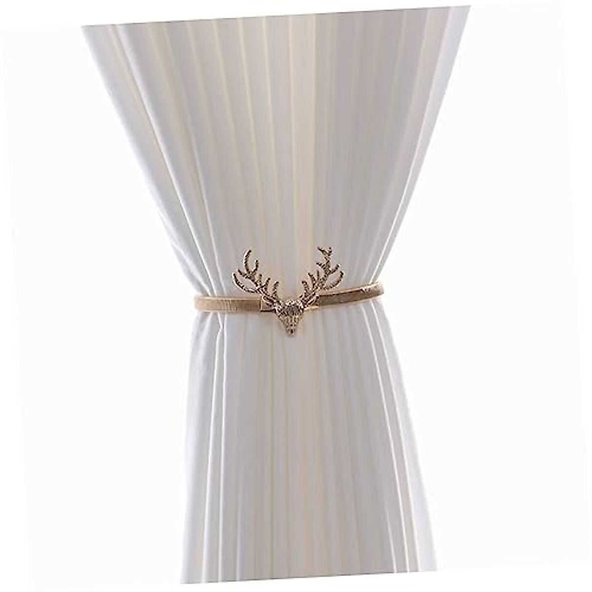 Garneck 2pcs Curtain Shower Curtain Straps Antler Curtain Holdbacks Curtain Cord Tieback Torkstrap Shower Curtain Spring Decorative Curtains Metallic Curtains Simple Curtain Holders Golden