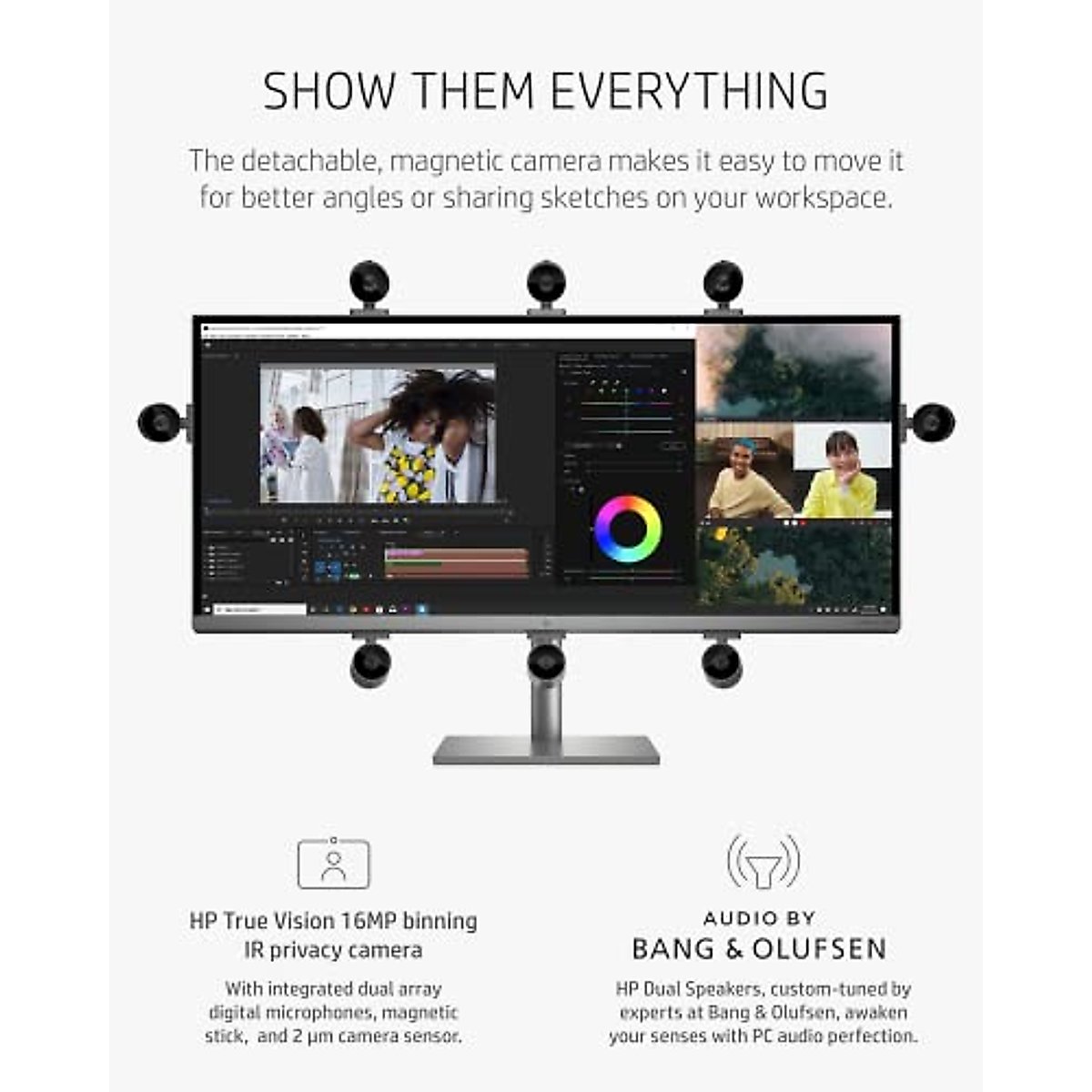 HP Envy 34” All-in-One Desktop, NVIDIA GeForce RTX 3060, 11th Gen Intel Core i7-11700 Processor, 32 GB RAM, 1 TB SSD, WUHD IPS Display, Windows 11 Home, Detachable Magnetic Camera (34-c0050, 2021)