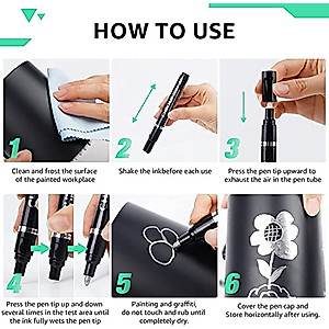 4Pcs Liquid Mirror Chrome Marker Set, DIY Silver & Gold Alcohol Paint Pump Pens(1mm,3mm), Double Pack of Both Fine and Medium Tip Paint Markers for on Any Surface, Get 2 Replaceable Nibs 2mm FREE